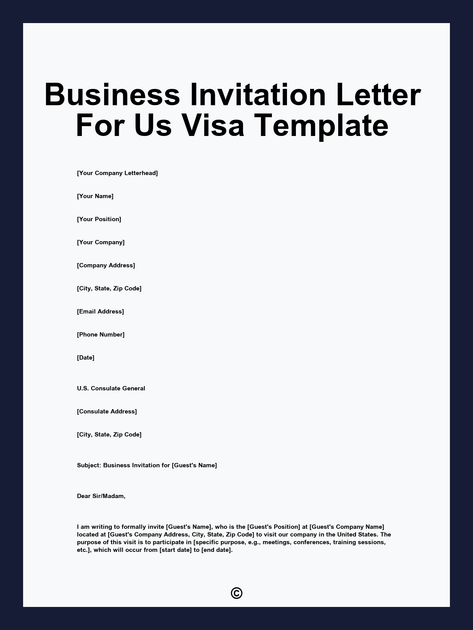 Business Invitation Letter For Us Visa Template - Infoupdate.org