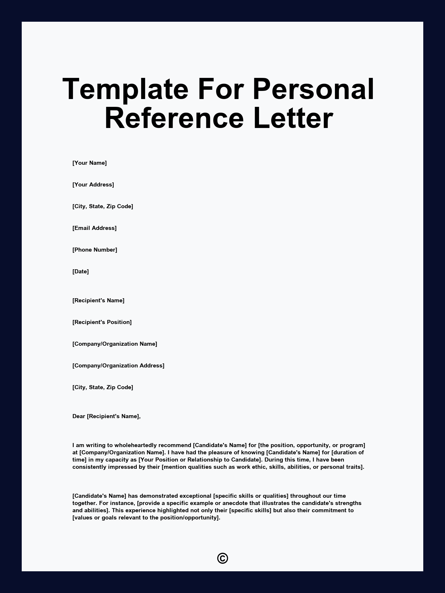 Personal Reference Letter Sample For A Friend Pdf - Infoupdate.org