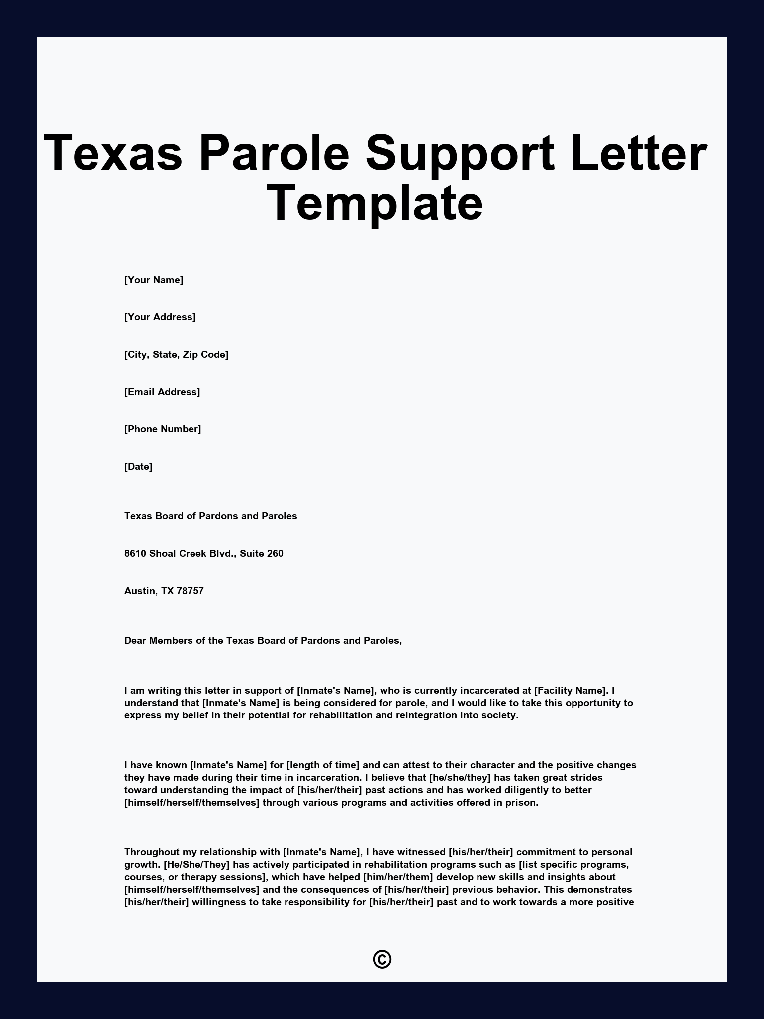 Support Letter For Parole Board In Texas 2023 - Infoupdate.org